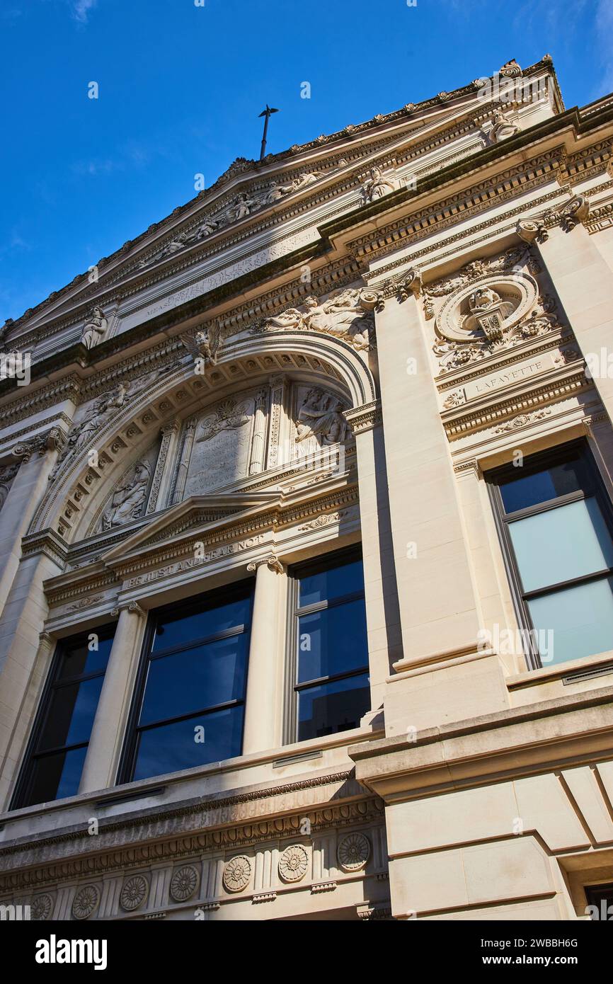 Neoclassical Courthouse Facade with Blue Sky, Fort Wayne Stock Photo ...