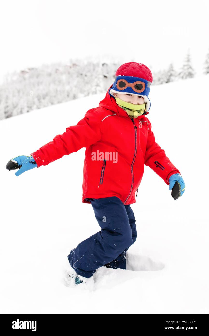 Portrait of boy in snow Cut Out Stock Images & Pictures - Alamy