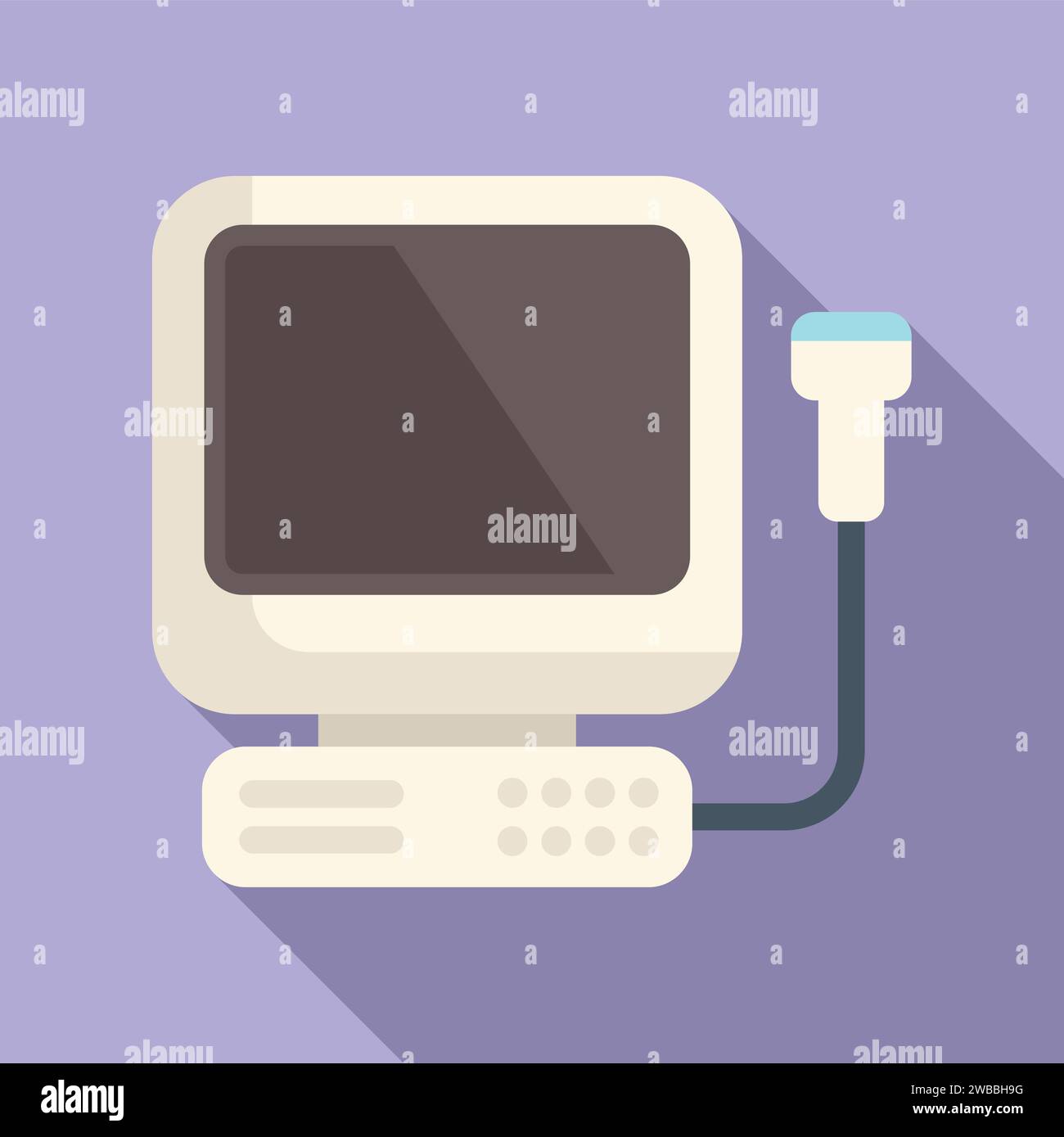 Monitor sonograph icon flat vector. Ultrasonic doctor. Test pregnancy ...