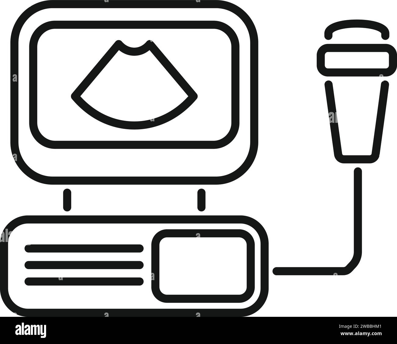 Exam cardiac ultra sound icon outline vector. Medical diagnosis. Health ...
