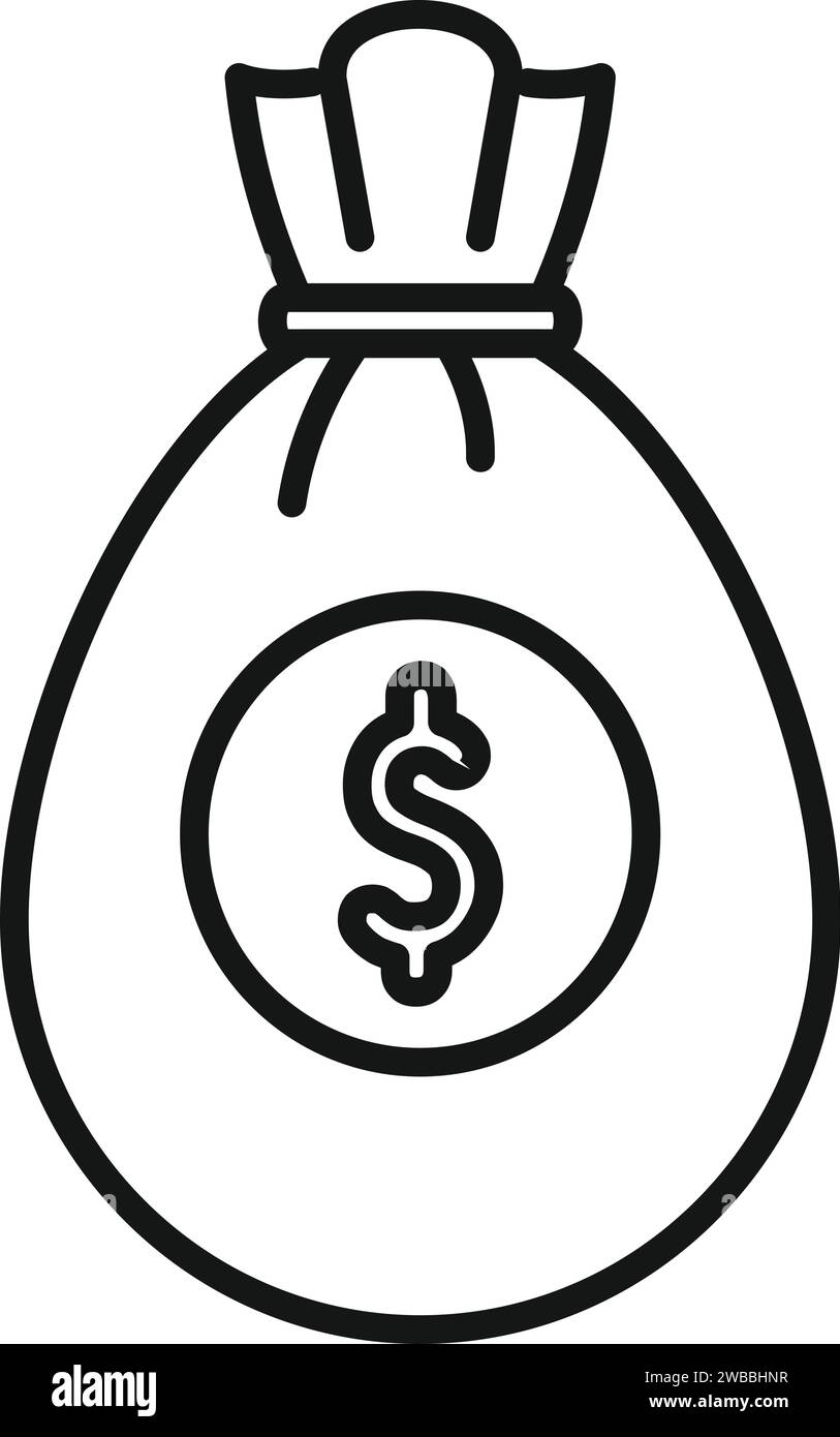 Money bag finance icon outline vector. Social deal online. Federal ...