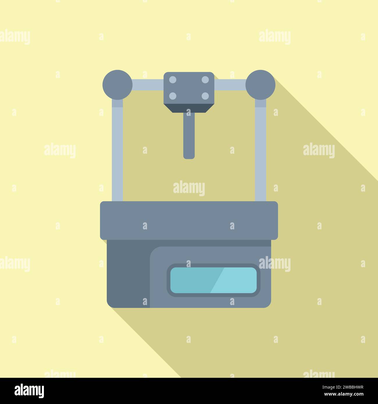 Biomedical printer icon flat vector. Bioprinting anatomy. Bio machine ...
