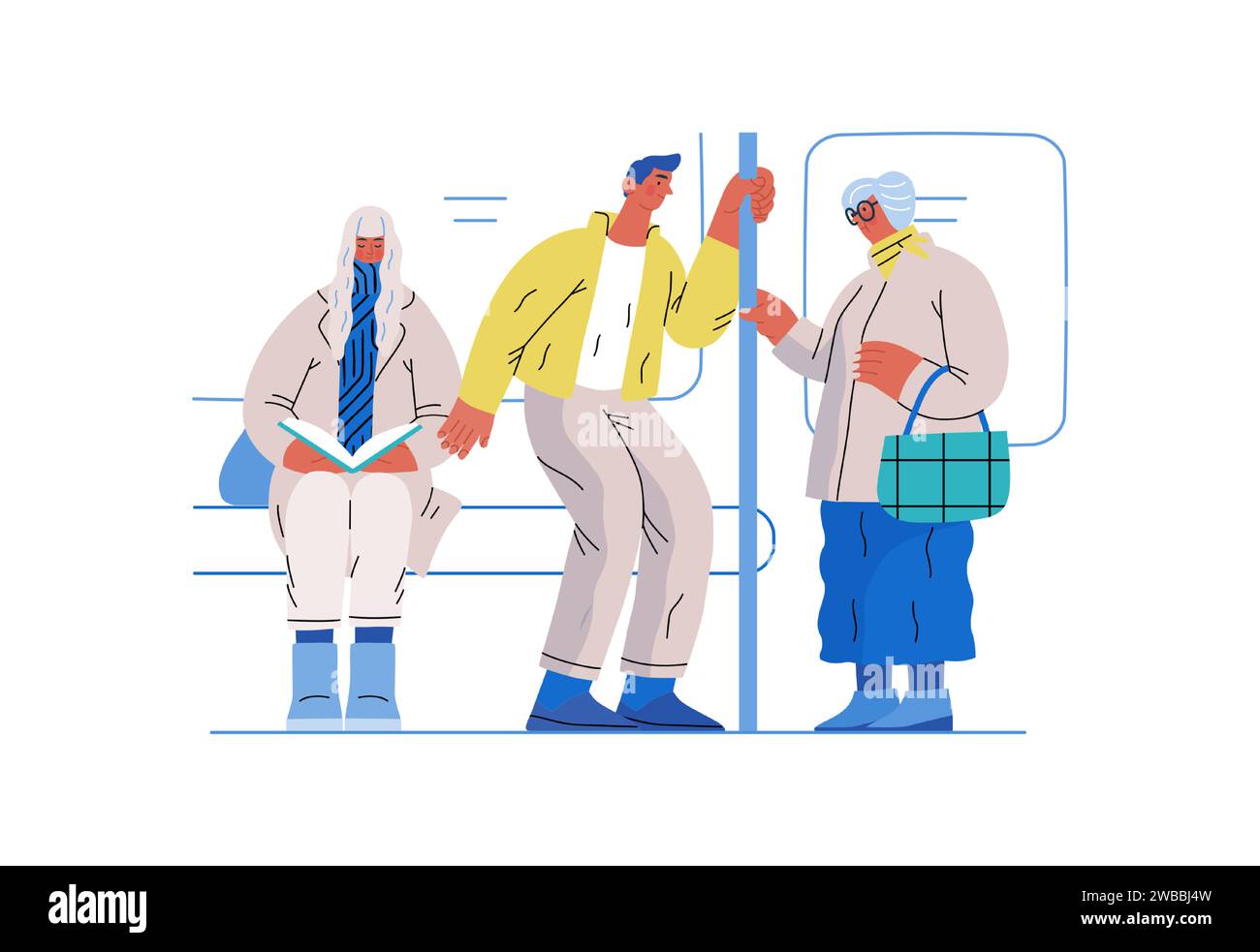 Give up seat bus Cut Out Stock Images & Pictures - Alamy