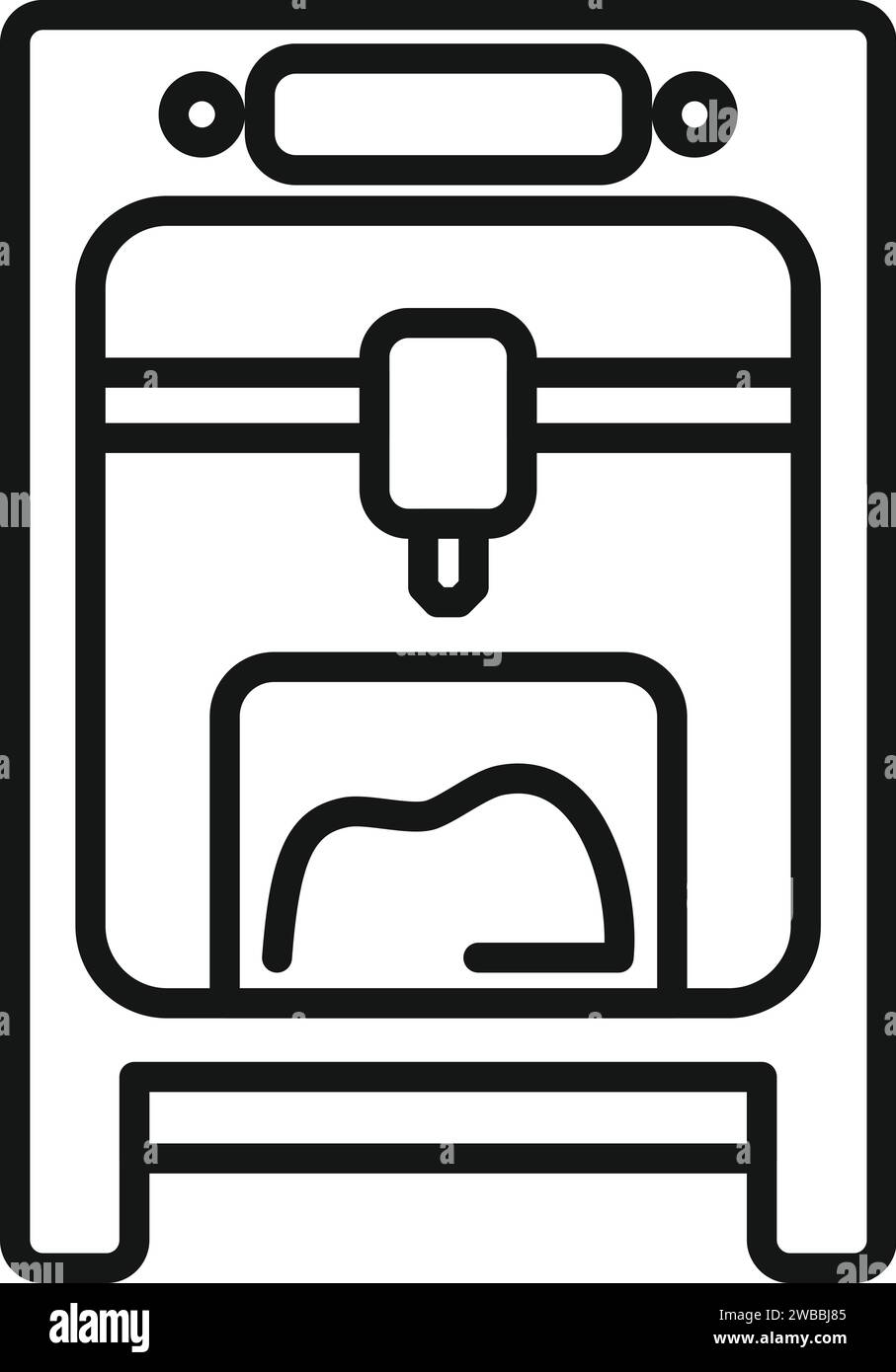 Medical printing icon outline vector. Bioprinting anatomy. Machine human monitor Stock Vector ...