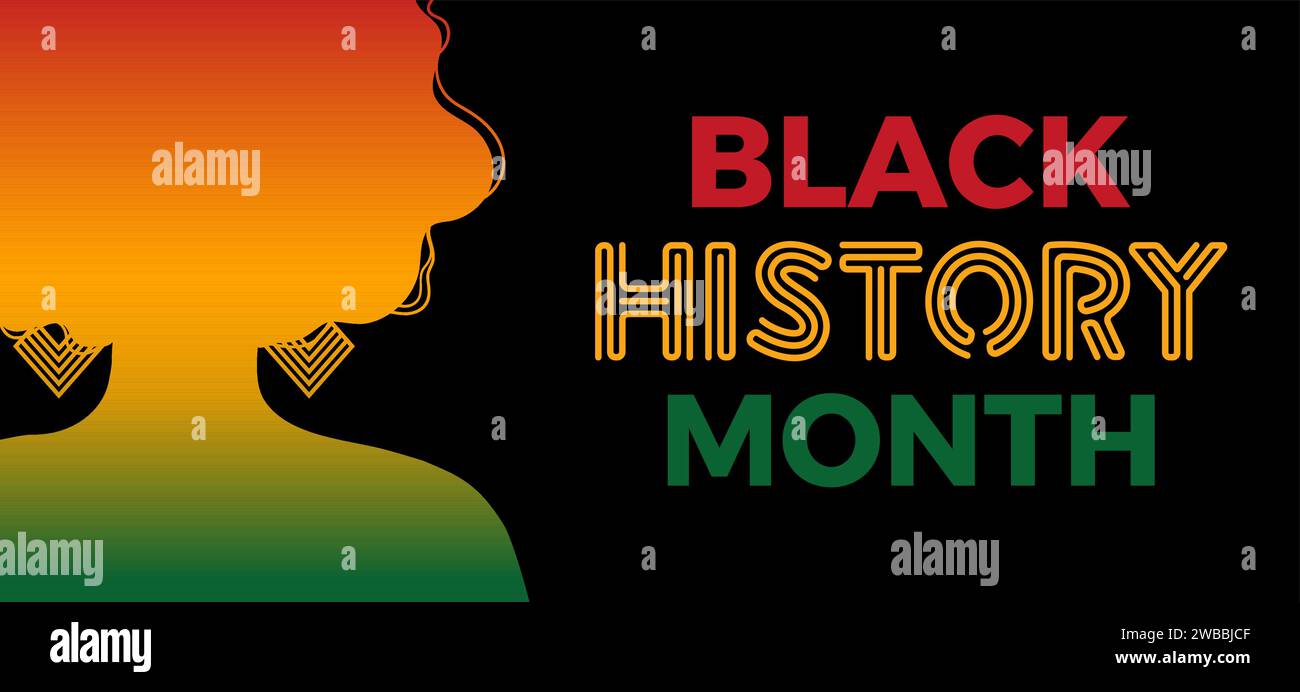 Black History Month. Horizontal bright banner. African American ...