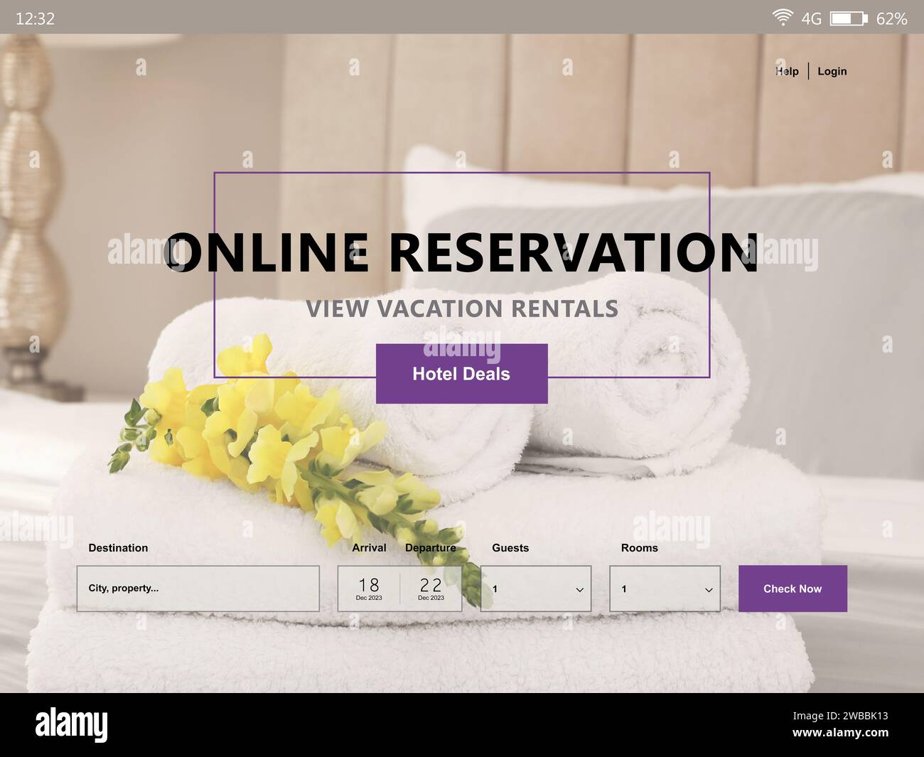 Online holiday reservation booking interface hi-res stock photography ...