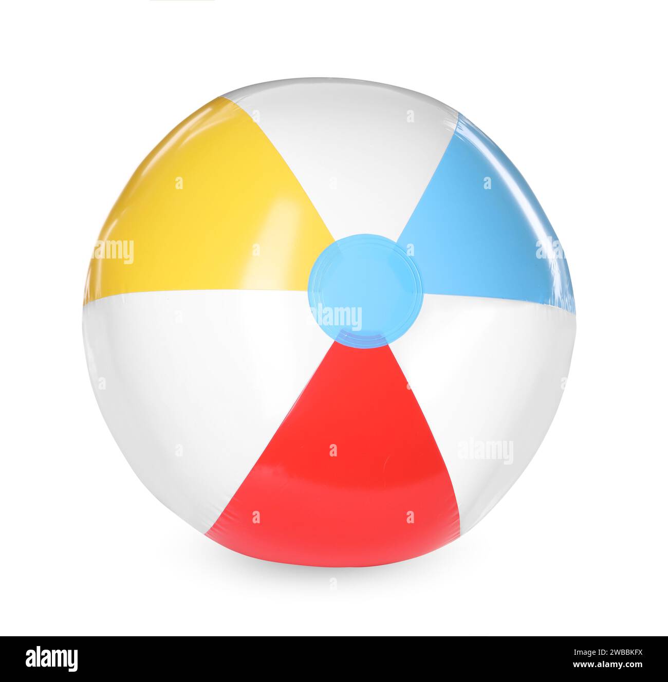 One colorful inflatable ball isolated on white Stock Photo - Alamy