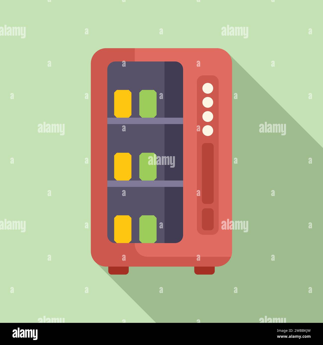 Workplace vending machine icon flat vector. Cooler food. Snack selling ...