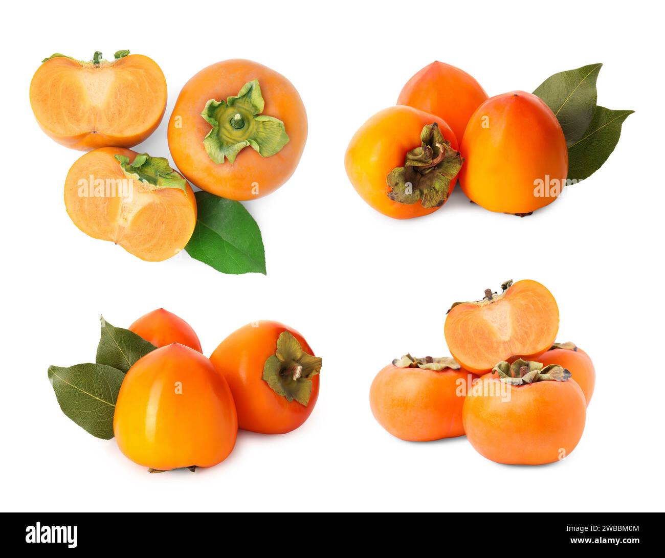 Ripe fruits persimmon tree Cut Out Stock Images & Pictures - Alamy