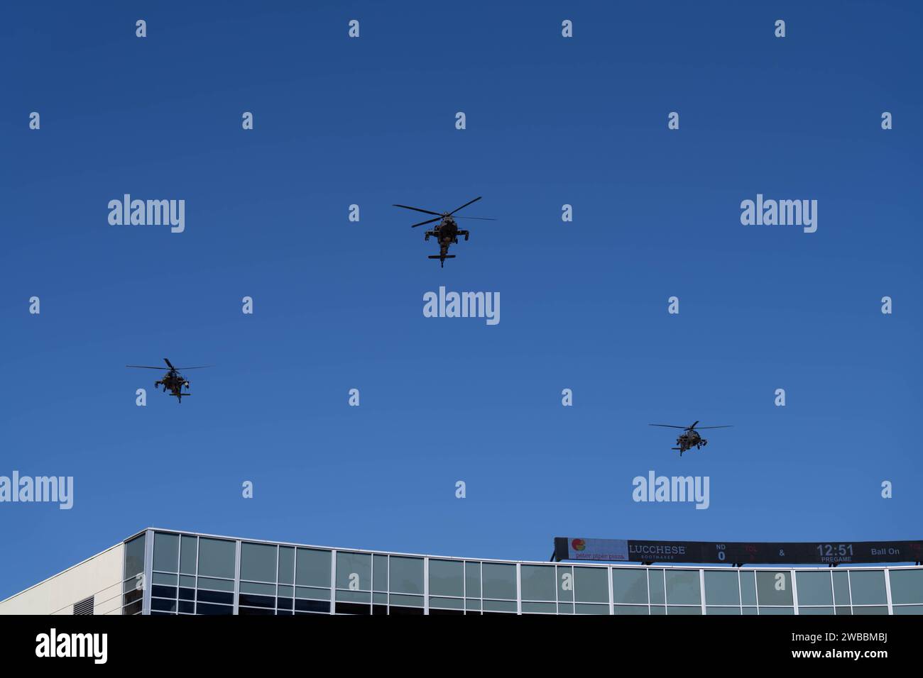 Three AH-64D Apache Longbows assigned to the Combat Aviation Brigade ...