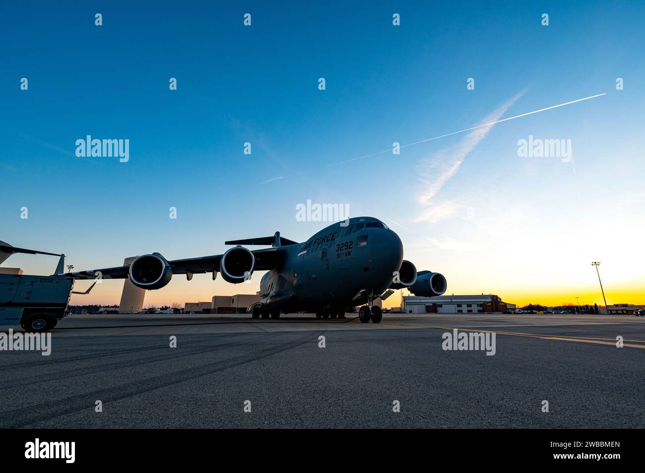 A C-17 Globemaster III assigned to the 911th Airlift Wing sits on the ...