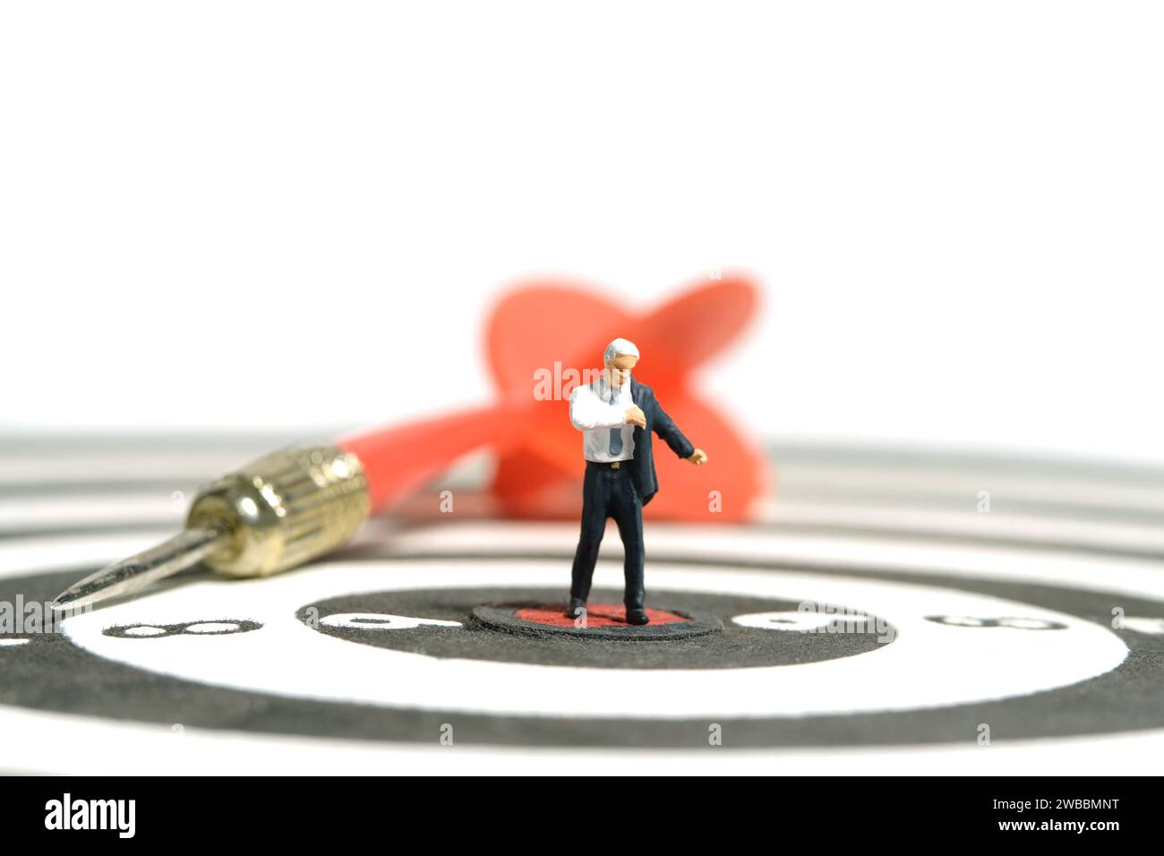 Miniature tiny people toy figure photography. Front view. A businessman ...