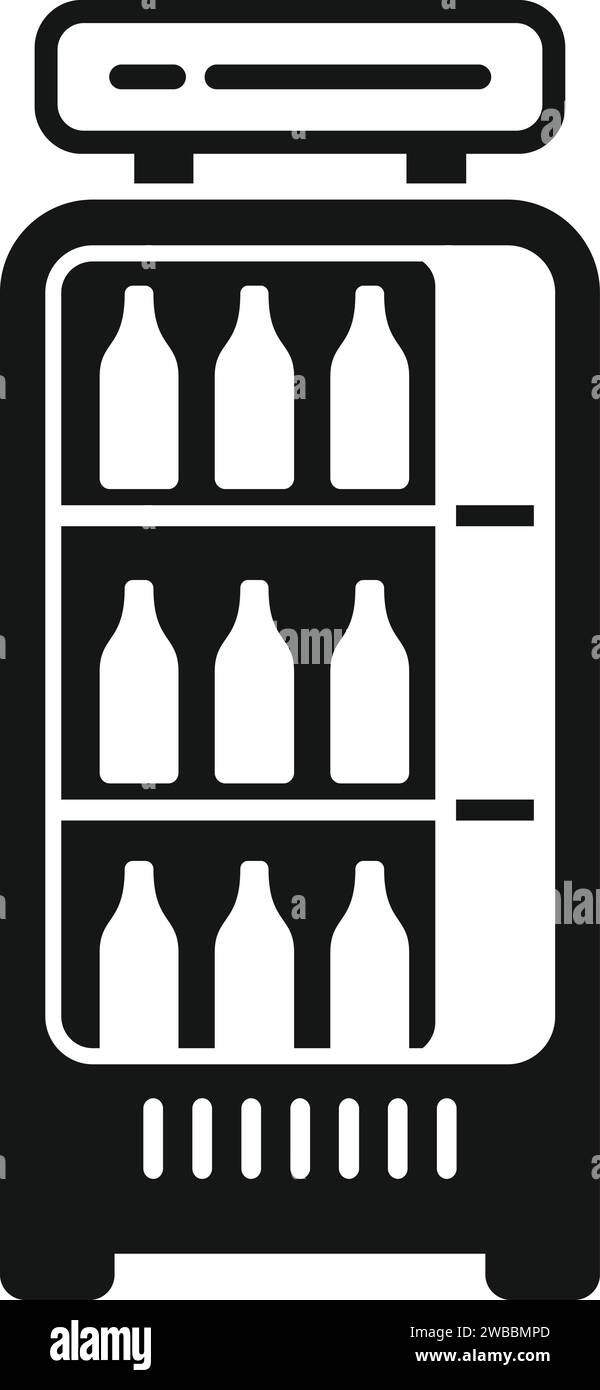 Transported vending machine icon simple vector. Drink cooler. Bottle ...
