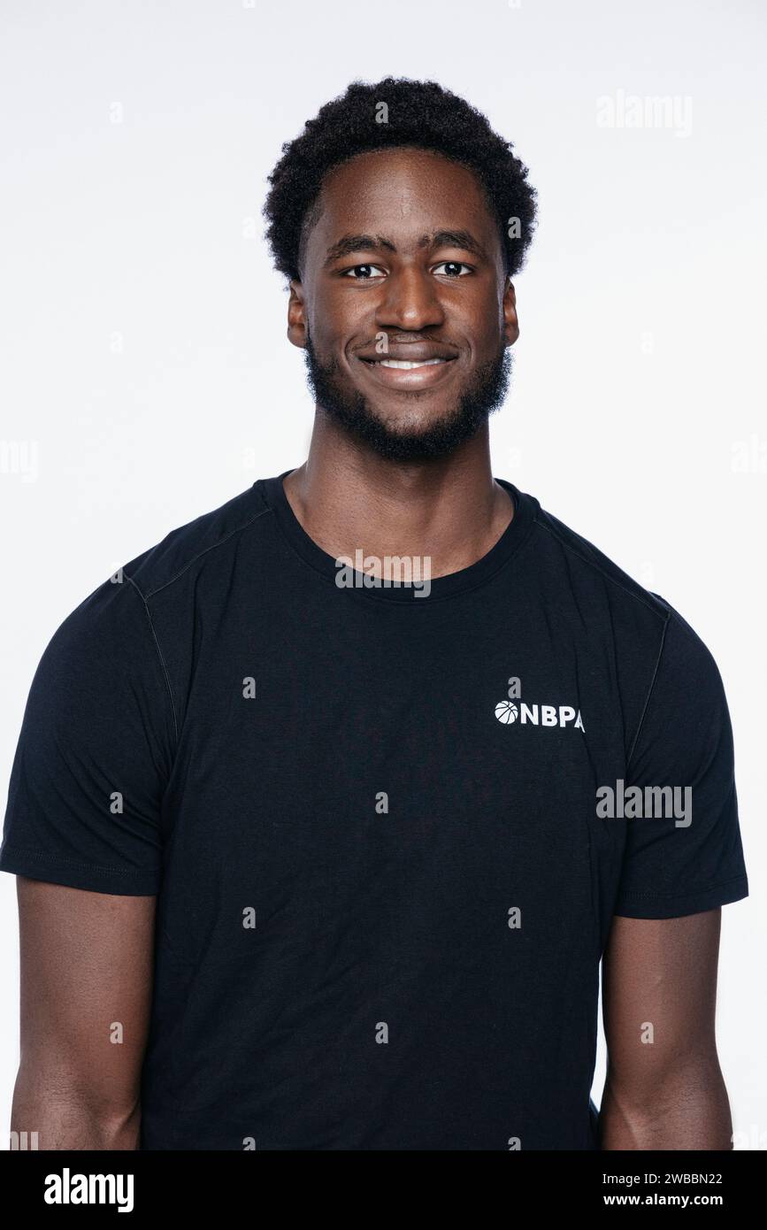 AJ Griffin poses for a portrait on October 2, 2023 in Atlanta, Georgia ...