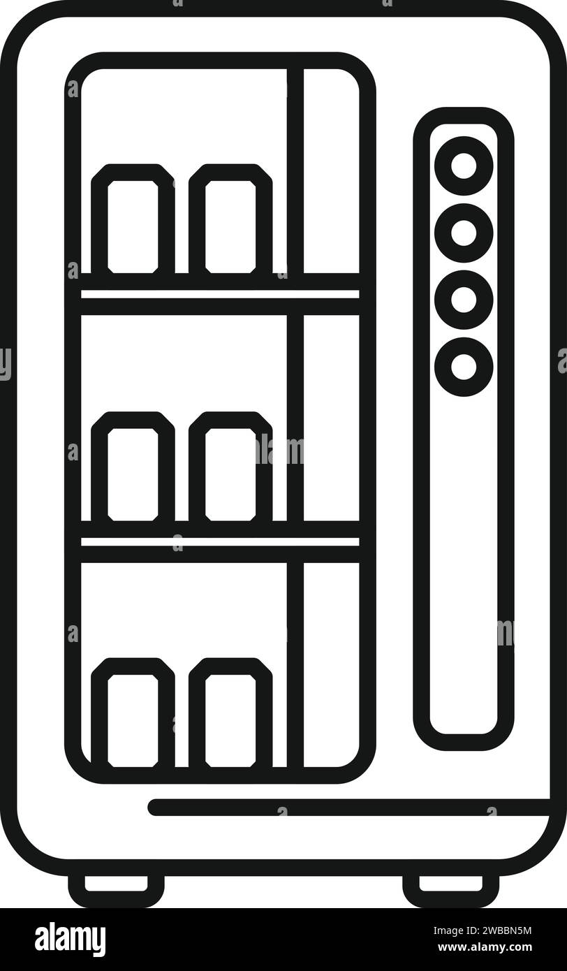 Sell modern drinks icon outline vector. Vending machine. Office ...