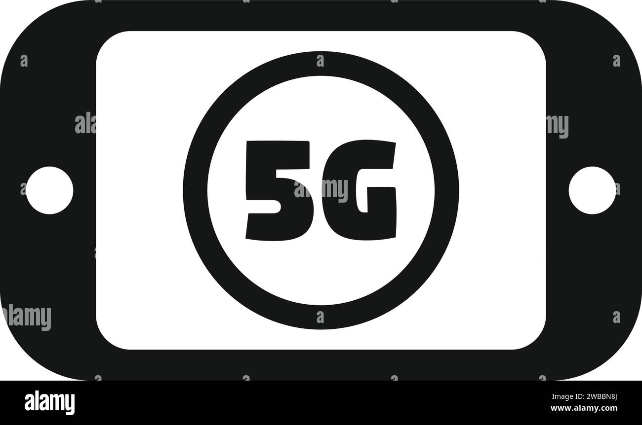 5G phone internet icon simple vector. Digital modern network. High ...