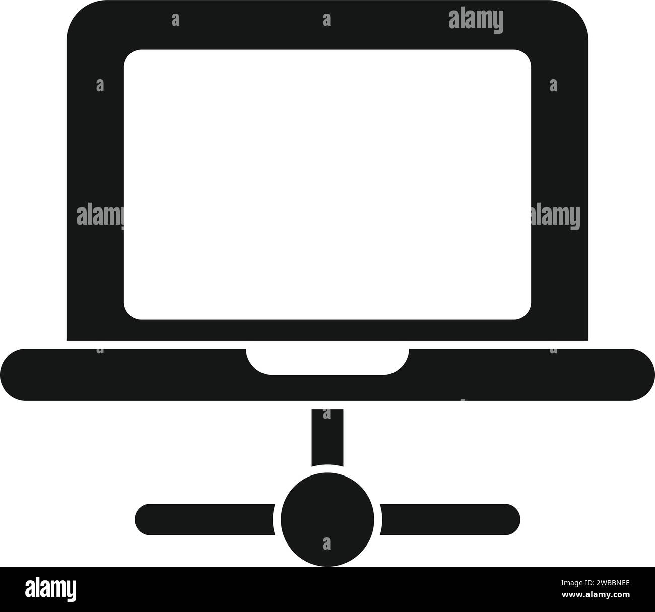 Laptop internet connection icon simple vector. Data digital network ...