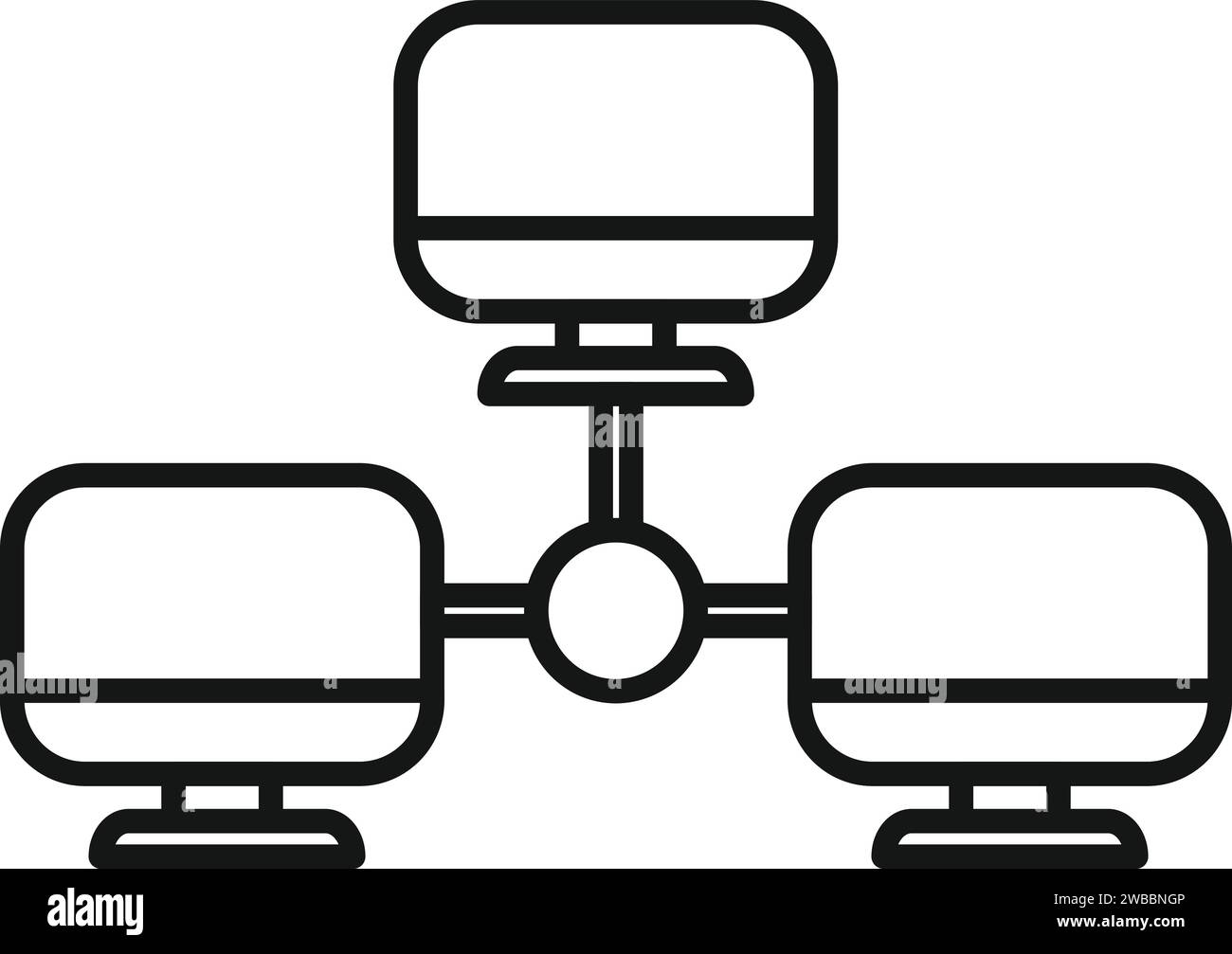 Computer network data icon outline vector. Router dark processor. Tech ...