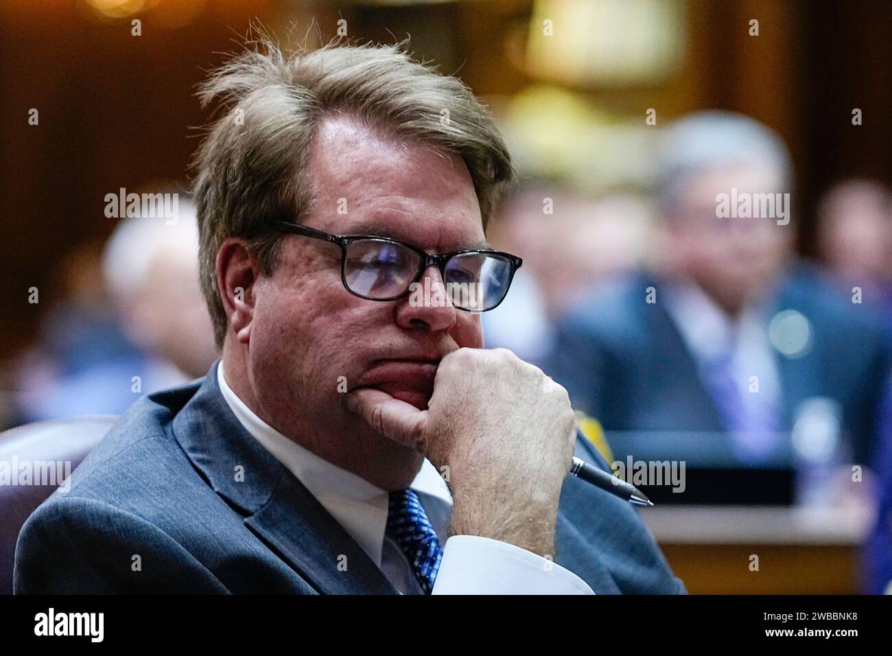 House Minority Leader Phil GiaQuinta, D-Fort Wayne, listens as Indiana ...