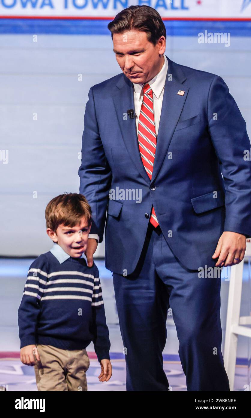 Des Moines, United States. 09th Jan, 2024. Mason DeSantis, son of ...