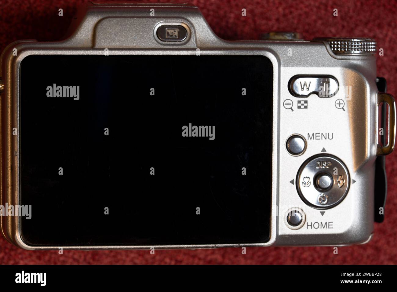 digital camera back close up, with copy space on black screen Stock ...