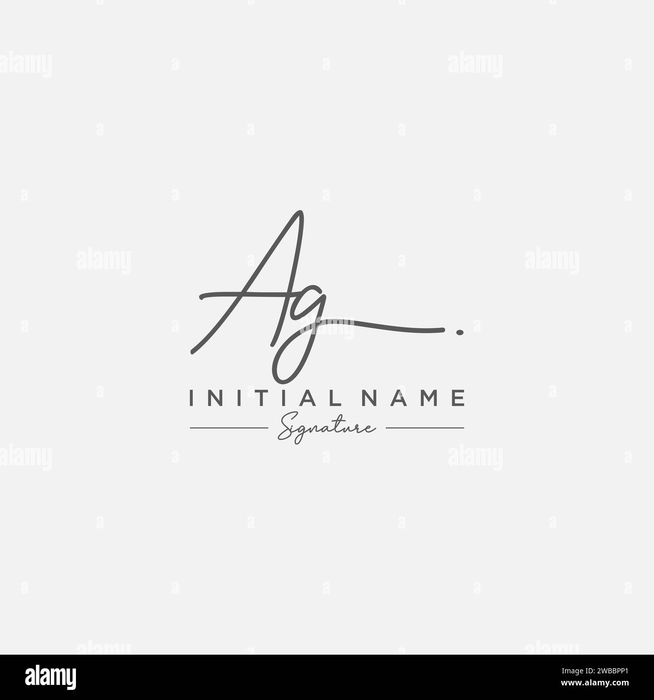 AG Signature Logo Template Vector Stock Vector Image & Art - Alamy