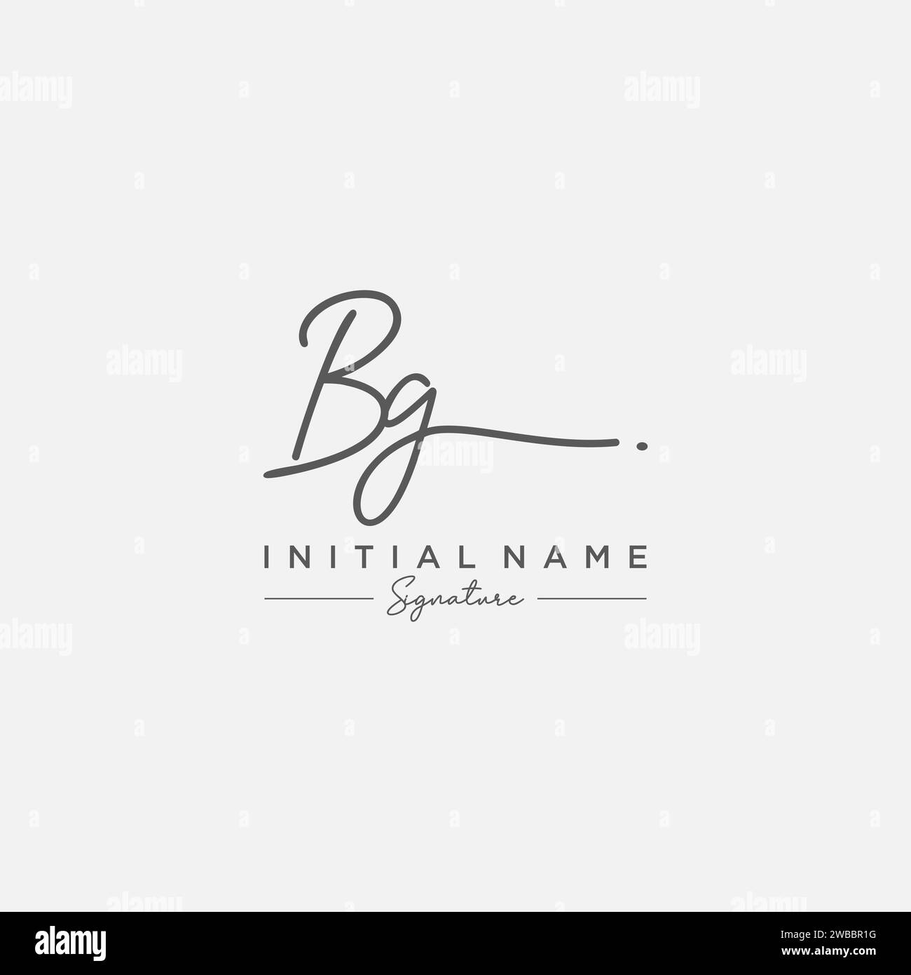 BG Signature Logo Template Vector Stock Vector Image & Art - Alamy