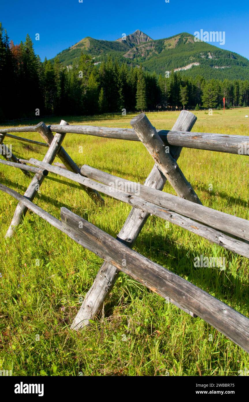 Pole fence at Schafer Meadow, Middle Fork Flathead Wild and Scenic ...