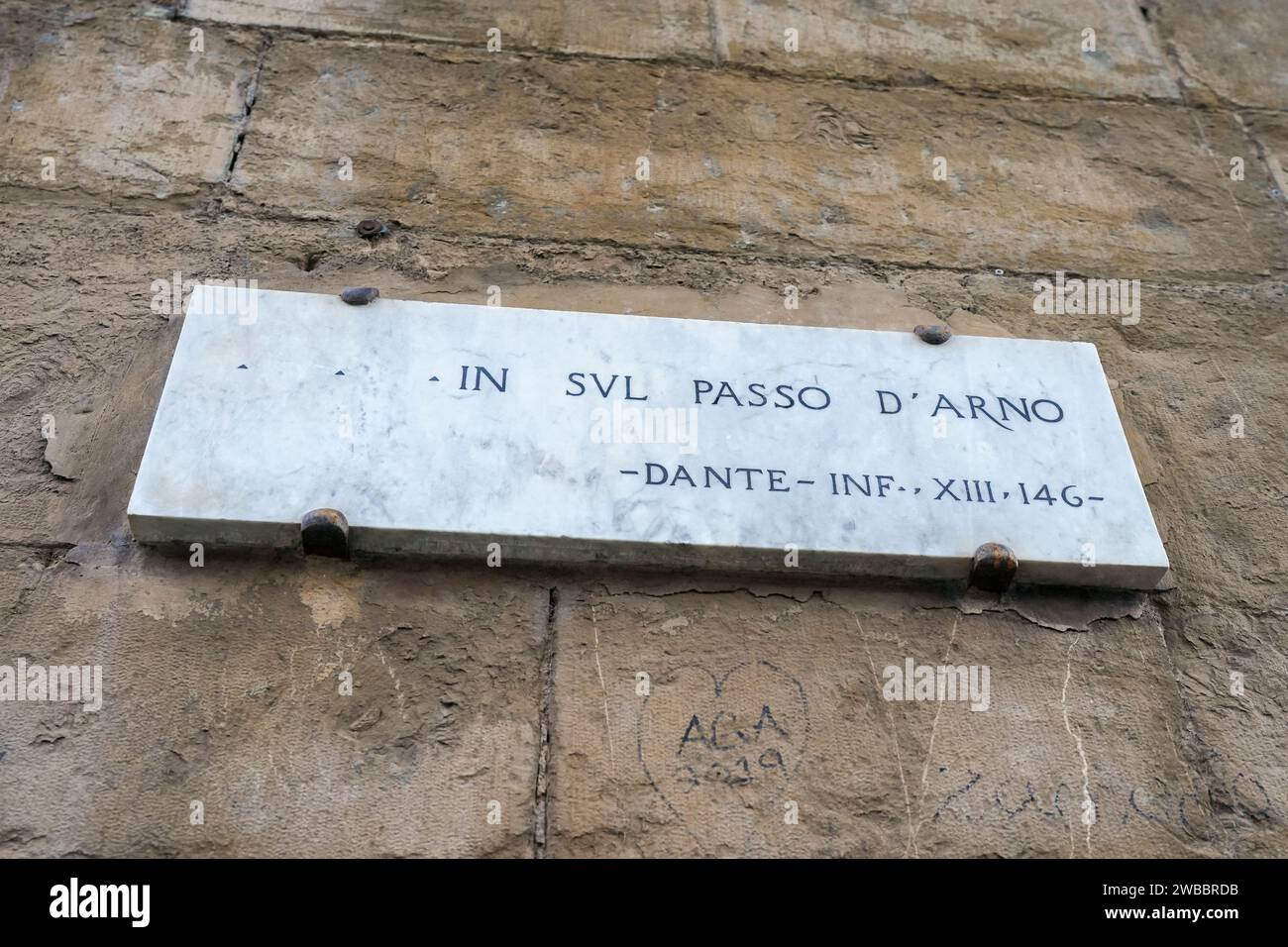 Signs evoking the works of Dante are placed around the Florence: "In ...