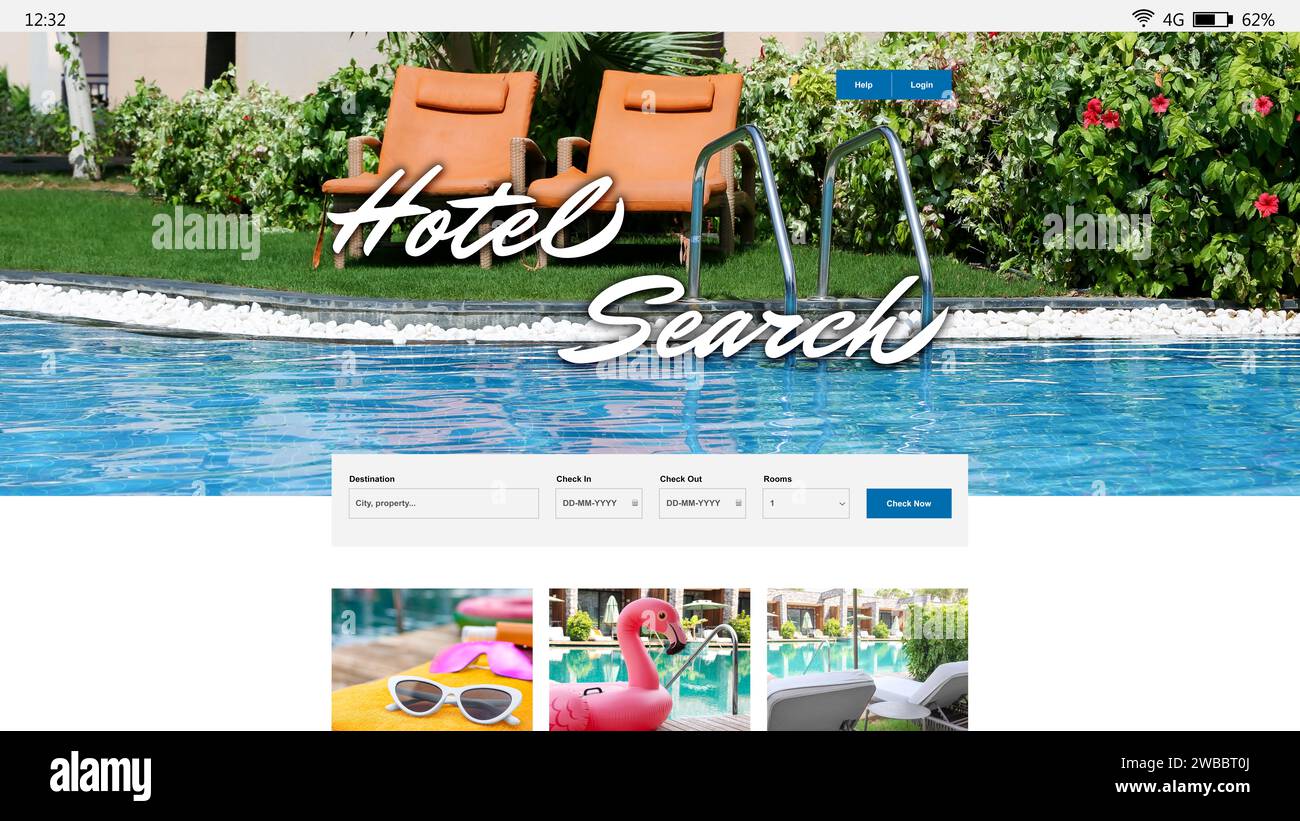 Online hotel booking website interface with information Stock Photo - Alamy