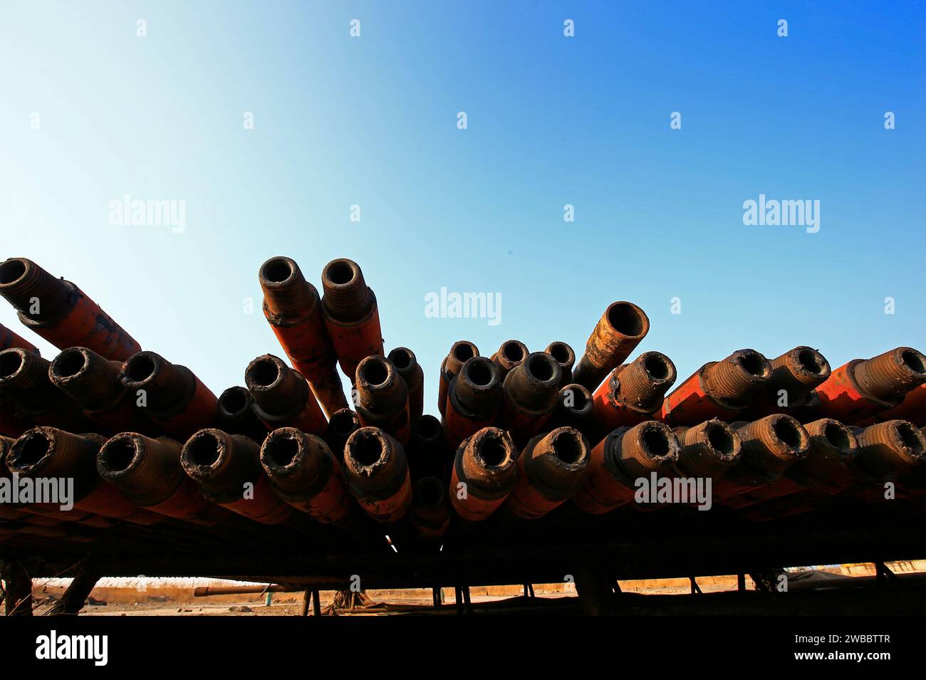 Oil drill pipe Stock Photo - Alamy