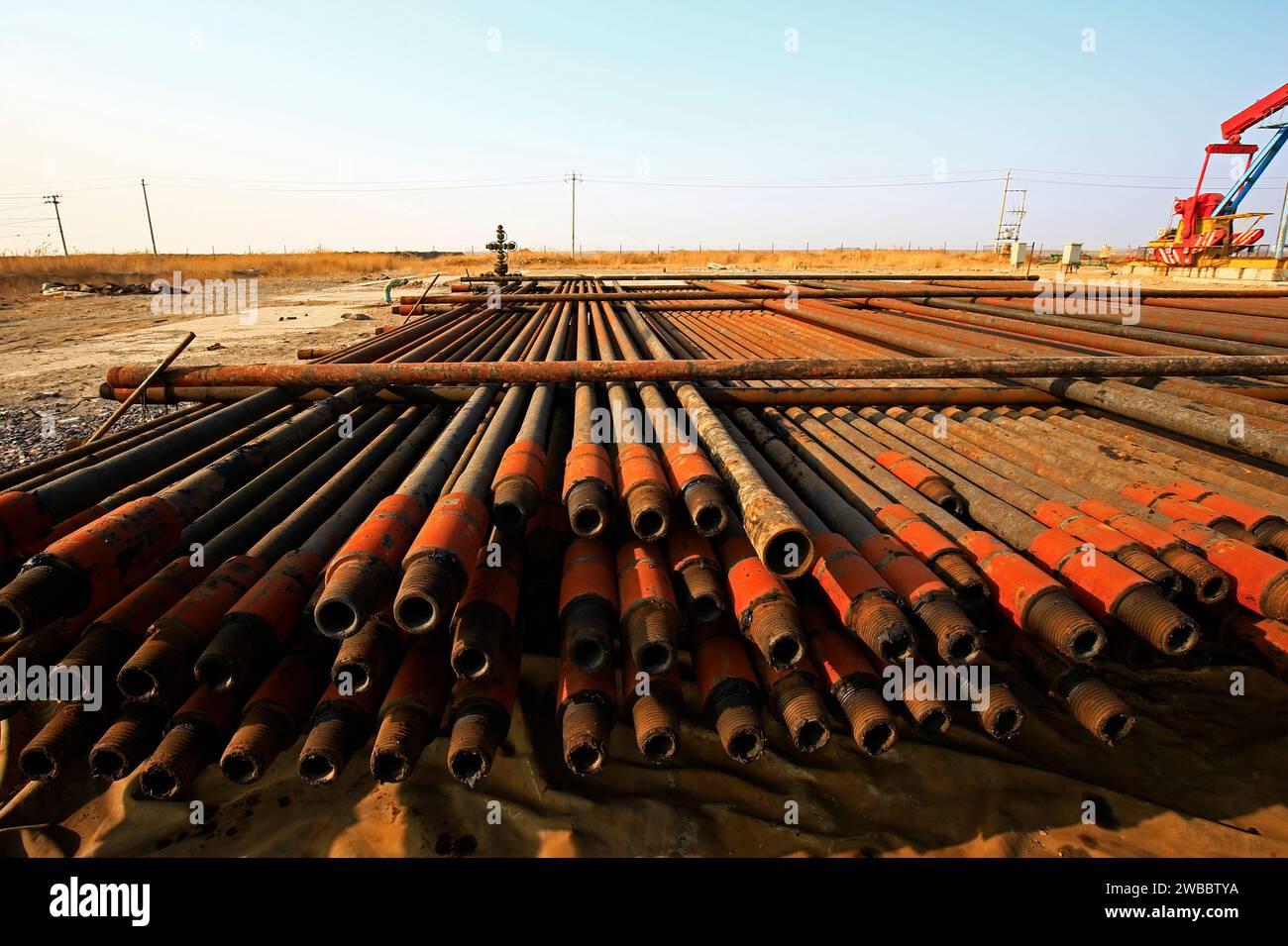 Oil drill pipe Stock Photo - Alamy