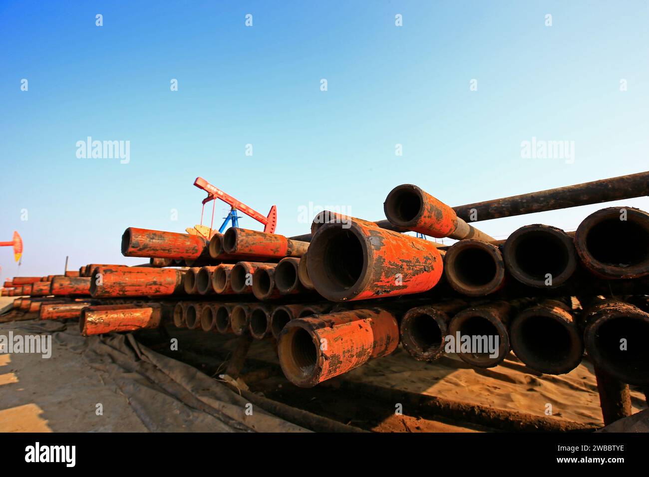 Oil drill pipe Stock Photo - Alamy