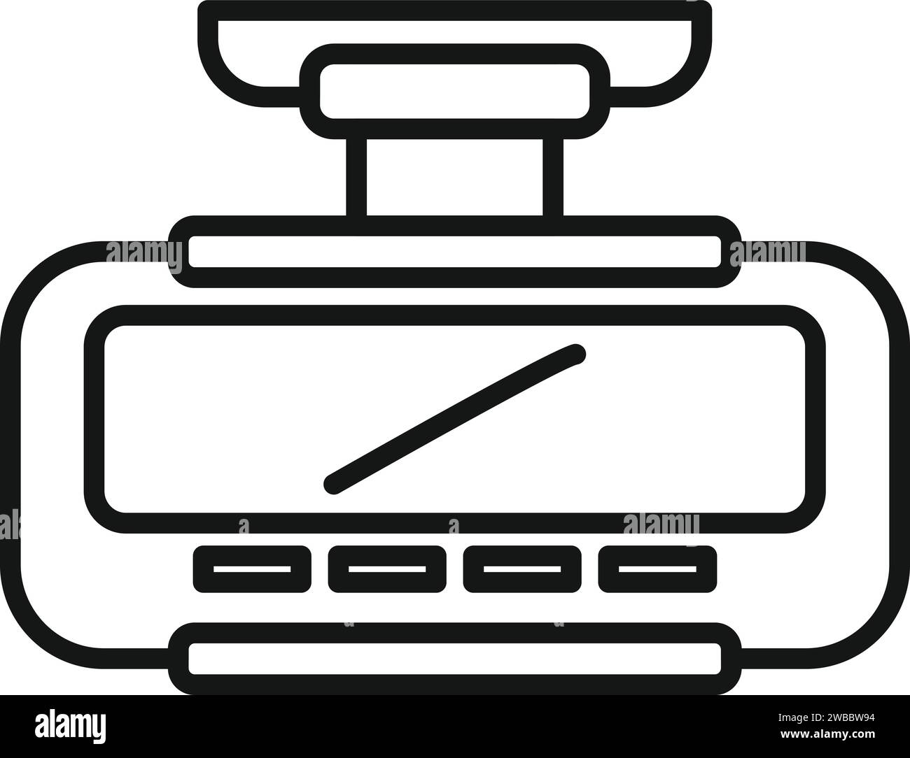 Wired taximeter device icon outline vector. Public service. Cab app map ...