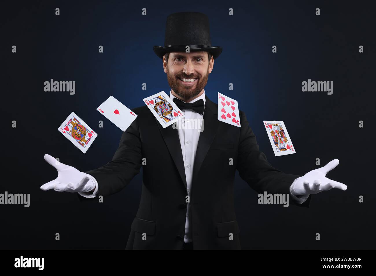 Portrait man showing cards hi-res stock photography and images - Alamy