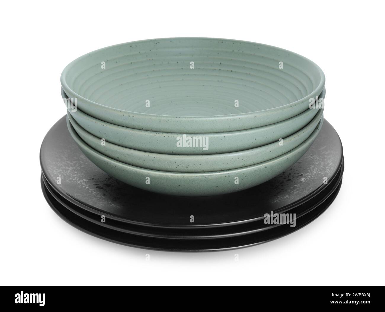 Stack black bowls isolated on hi-res stock photography and images - Alamy