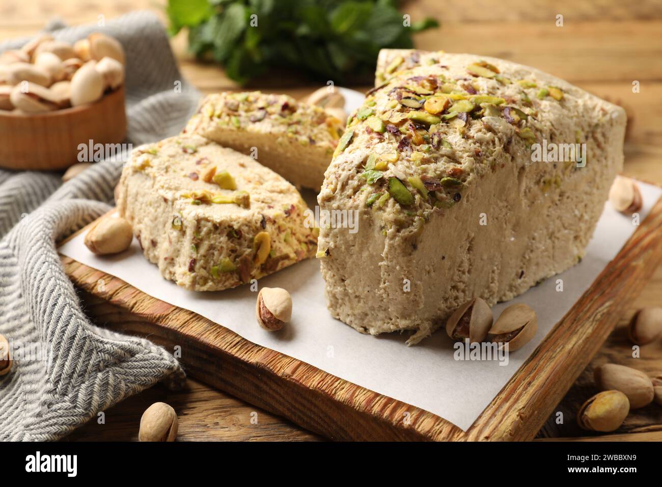 Halva with pistachios hi-res stock photography and images - Alamy