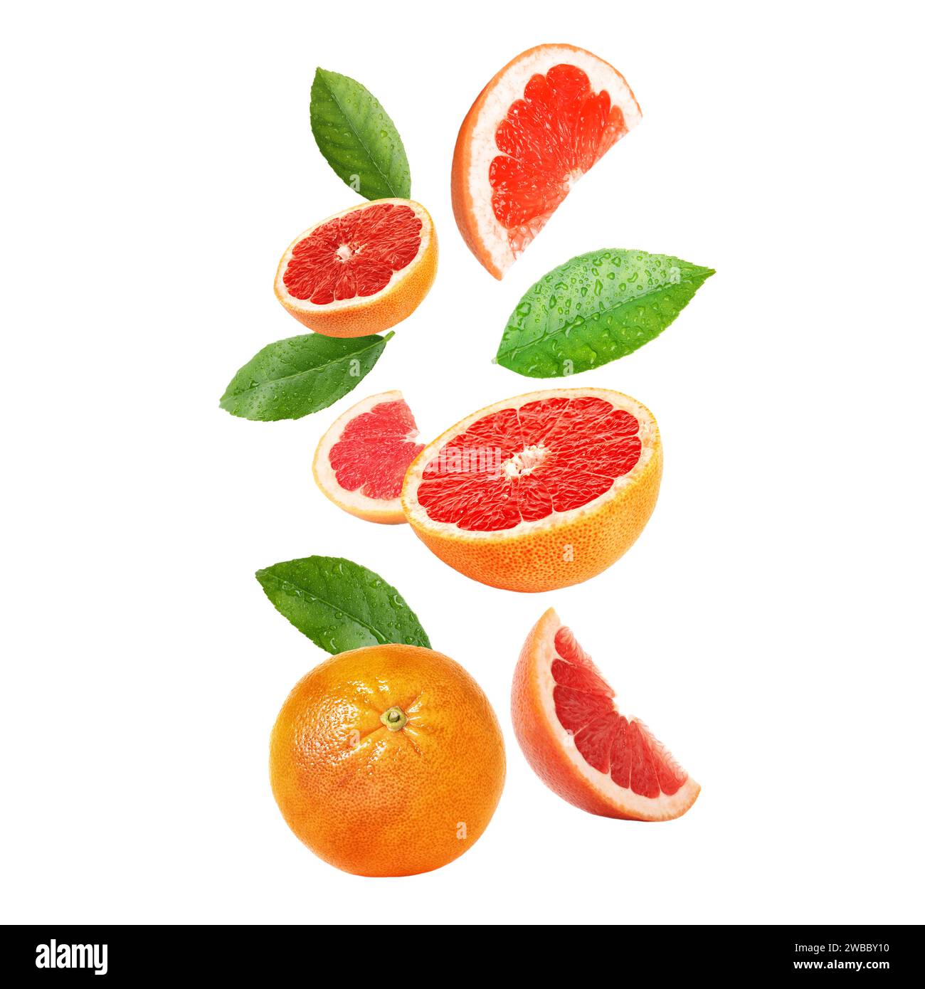 Falling grapefruits isolated on hi-res stock photography and images - Alamy