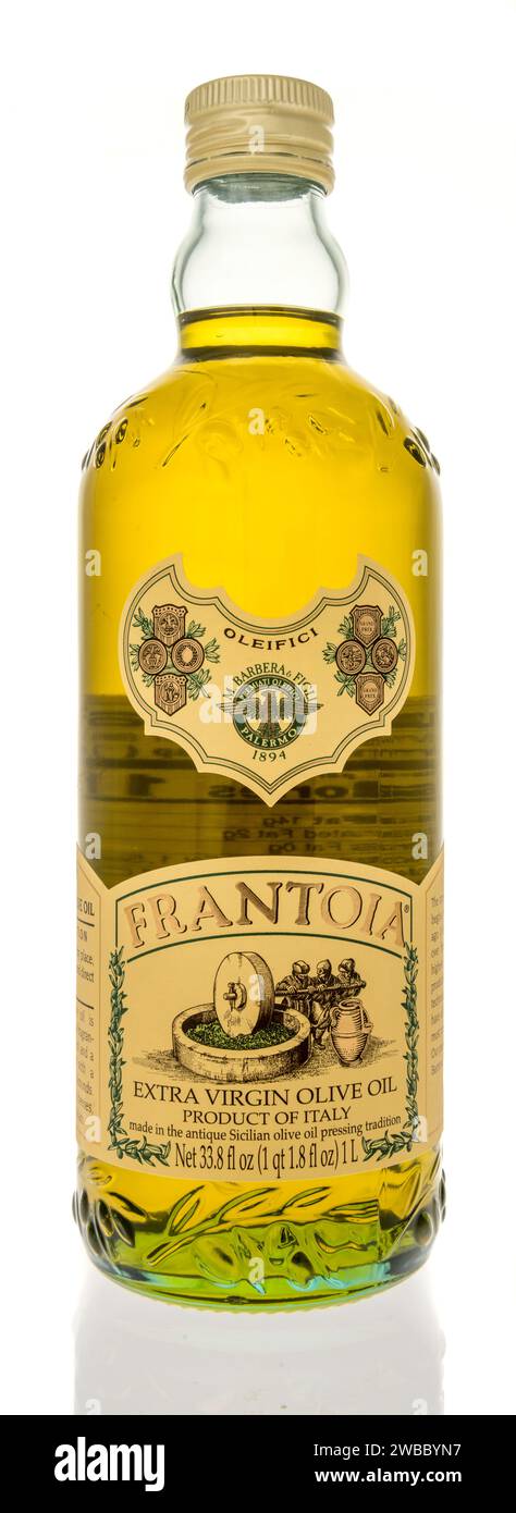 Winneconne, WI - 5 January 2024: A bottle of Frantoia extra virgin ...