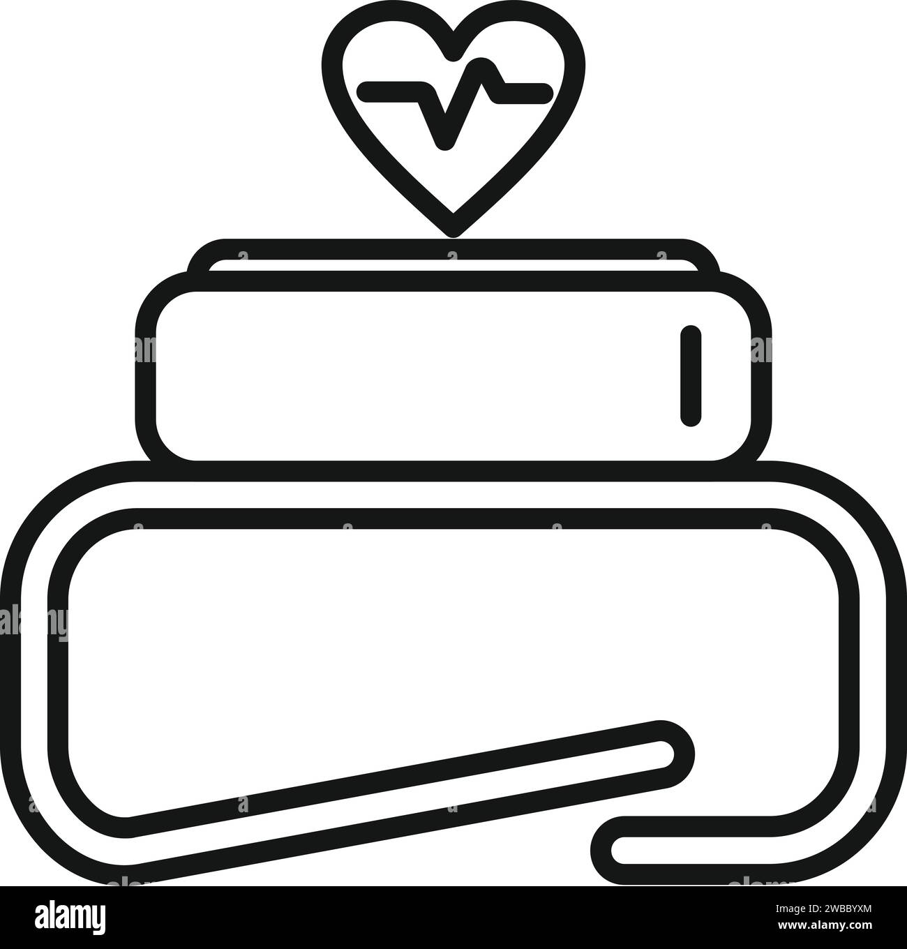 Runner heart rate icon outline vector. Sport smartwatch. Fitness health ...