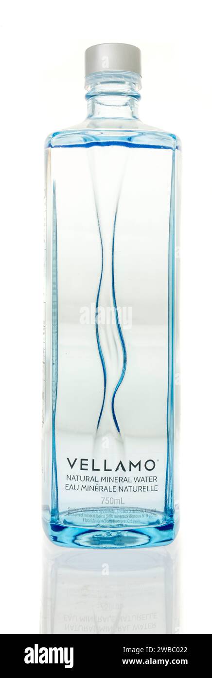 Winneconne, WI - 9 January 2024: A bottle of Vellamo natural mineral ...