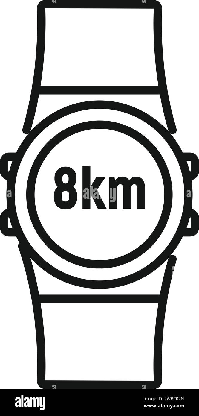 Runner smartwatch icon outline vector. Social media. Digital sport app ...