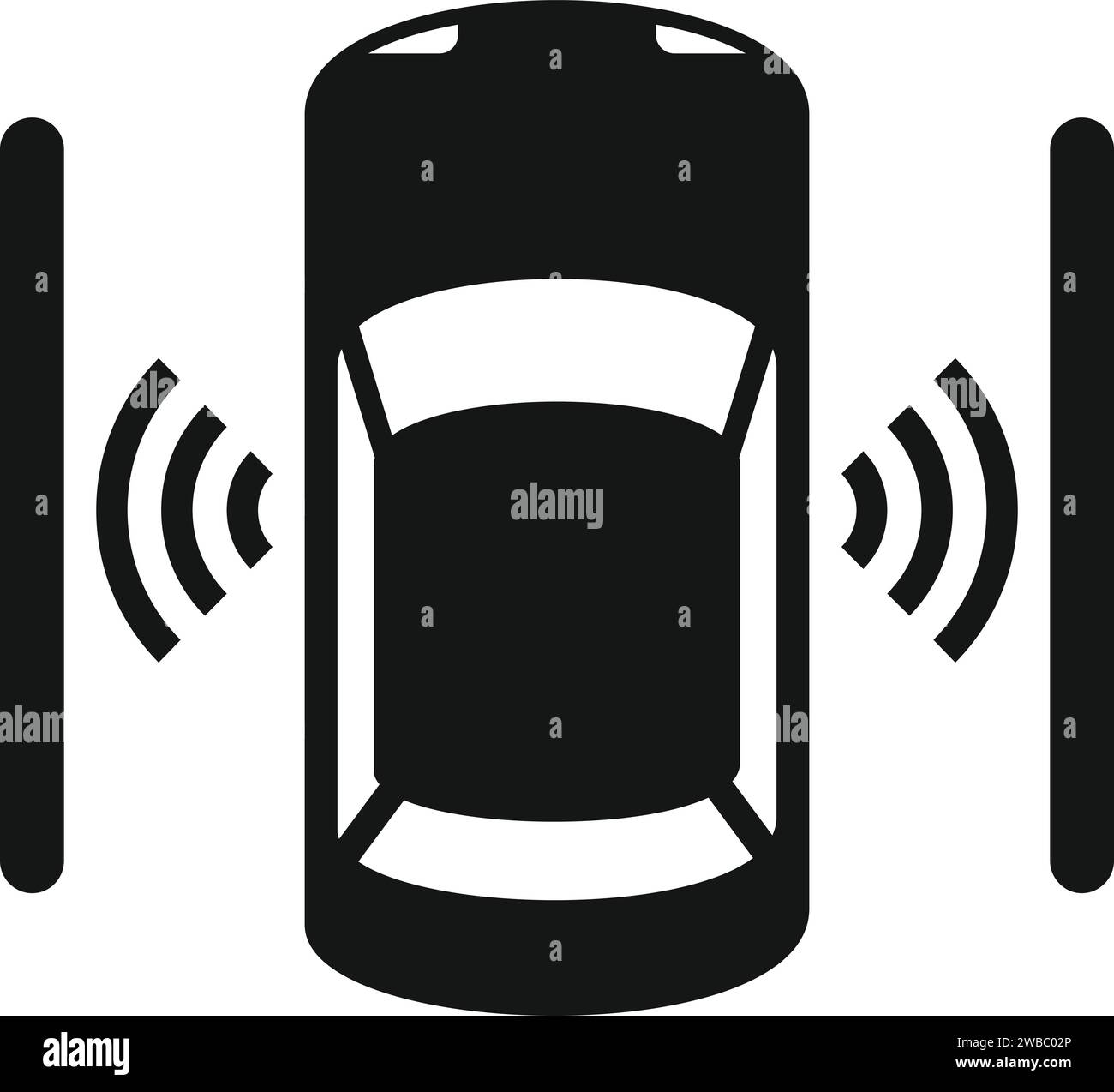 Auto road safety icon simple vector. Sensor control. Move drive safe ...