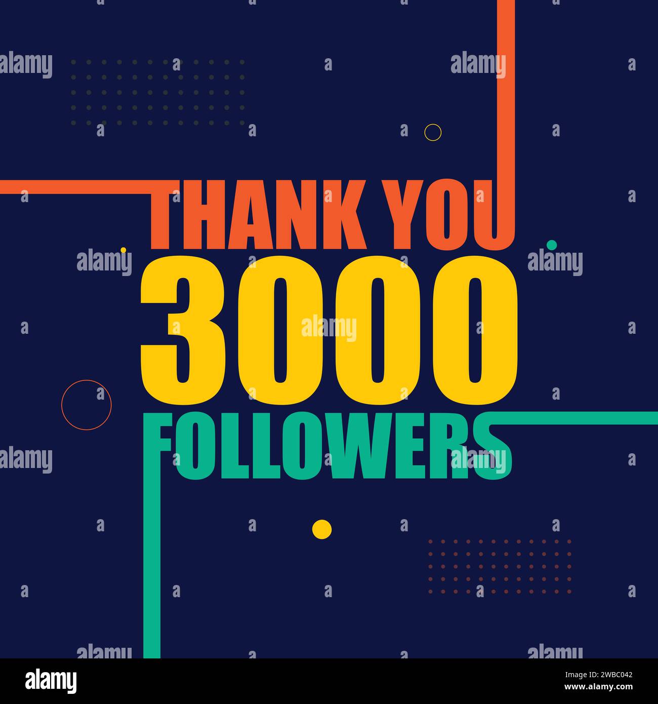 3000 followers banner with saying Thank you template design. Thank you ...