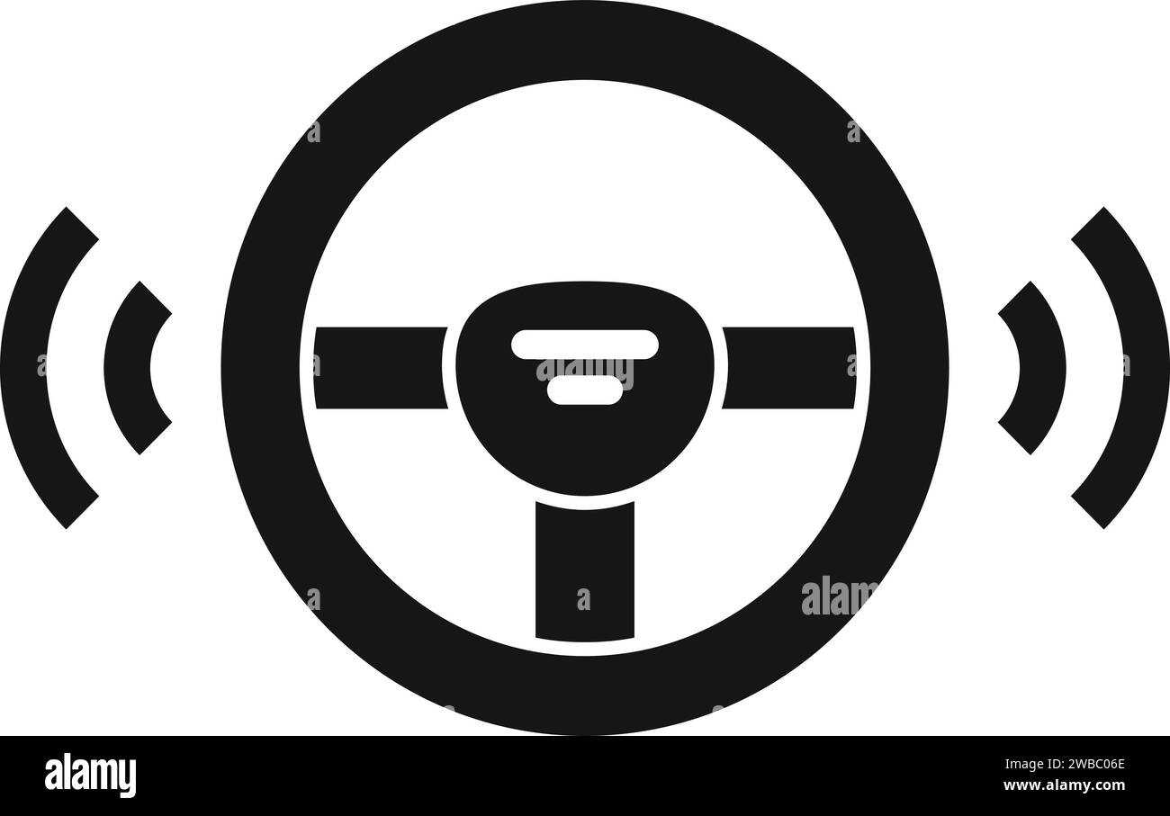 Steering wheel sensor icon simple vector. Safety control. Alert care ...