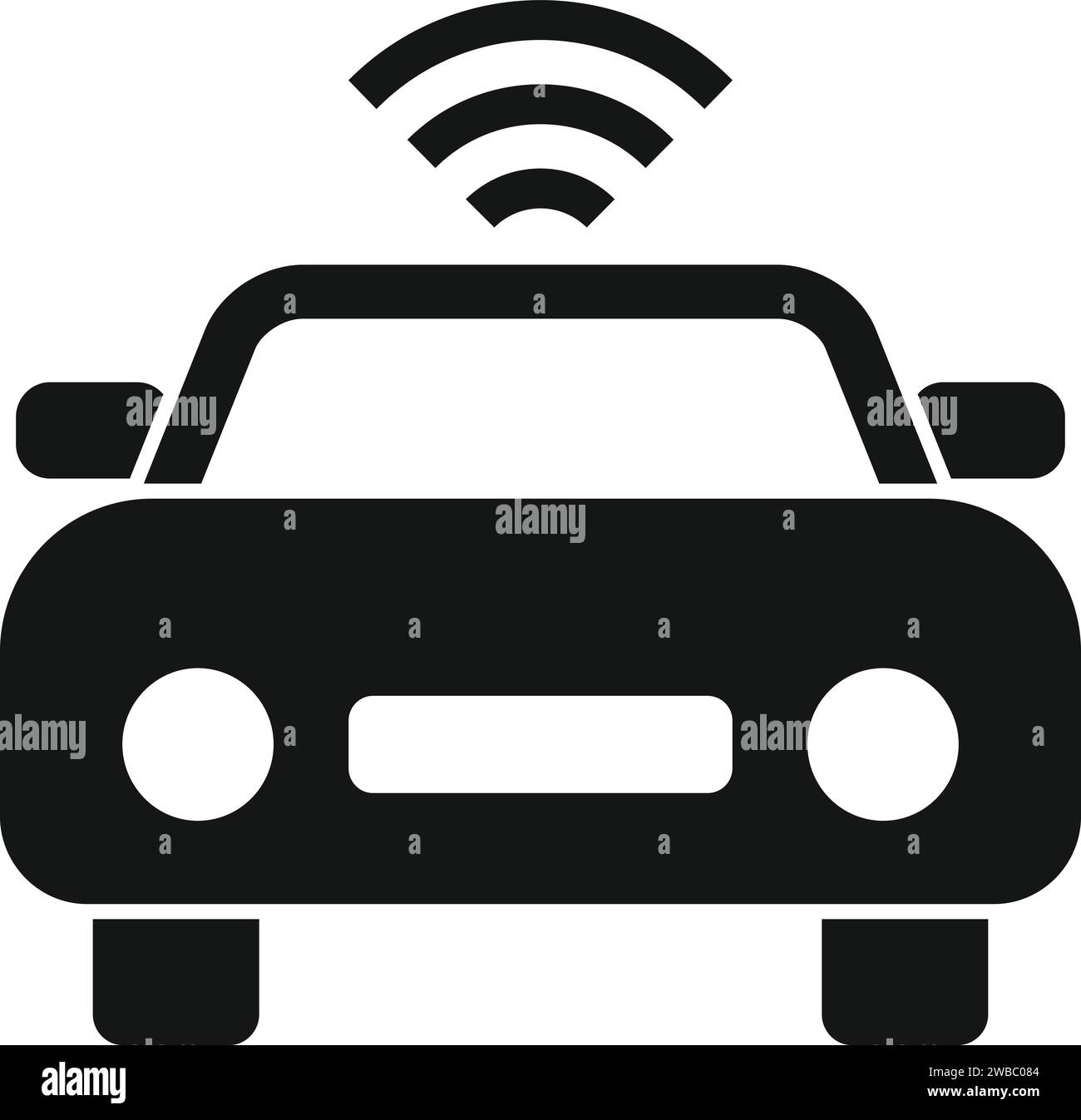 Smart vehicle safety icon simple vector. Control smart stop. Care alert ...