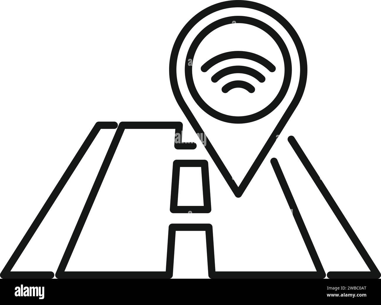 Sensor on road icon outline vector. Safety control. Care alert drive ...