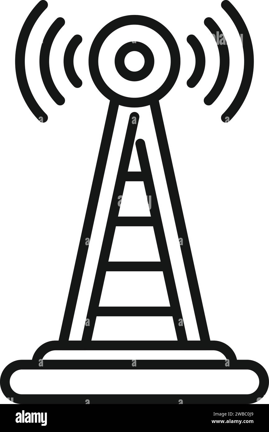 Tower road sensor icon outline vector. System control. Drive smart stop ...