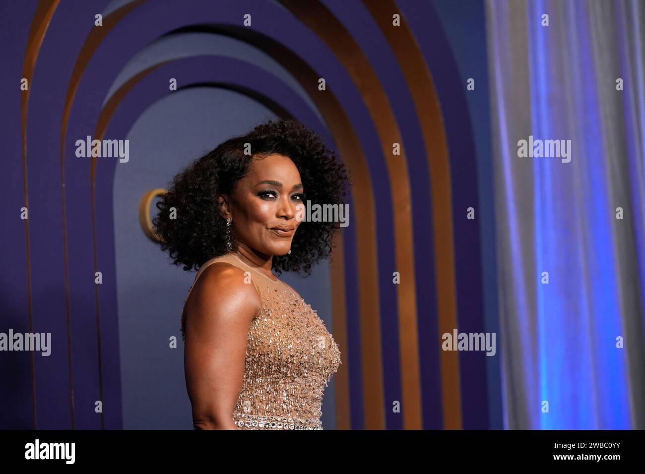 Angela Bassett arrives at the Governors Awards on Tuesday, Jan. 9, 2024 ...