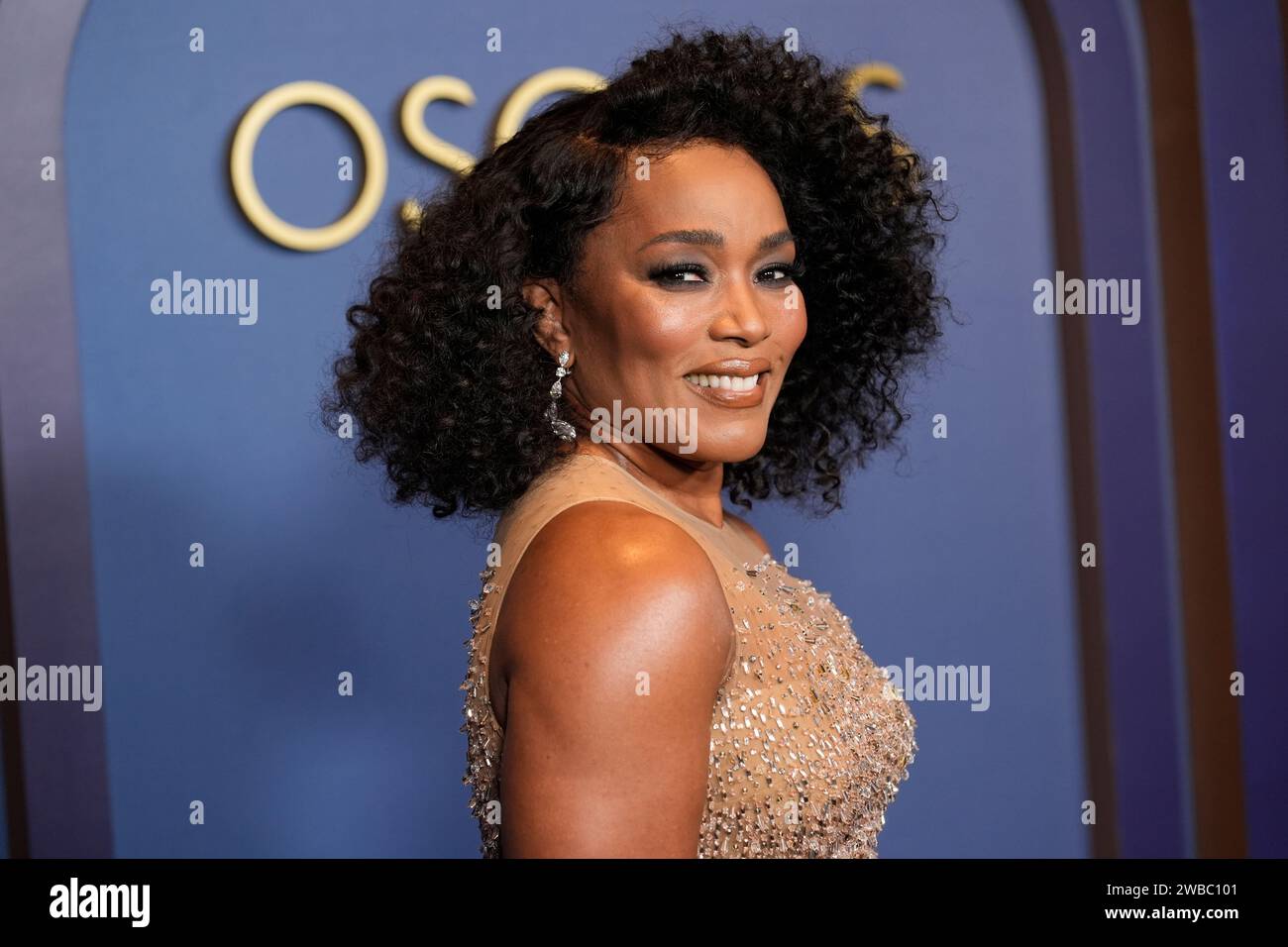 Angela Bassett arrives at the Governors Awards on Tuesday, Jan. 9, 2024 ...